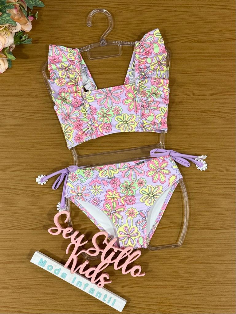 Biquíni Infantil Kukie Verão Lilás Flores – Seu Stillo Kids Moda Infantil