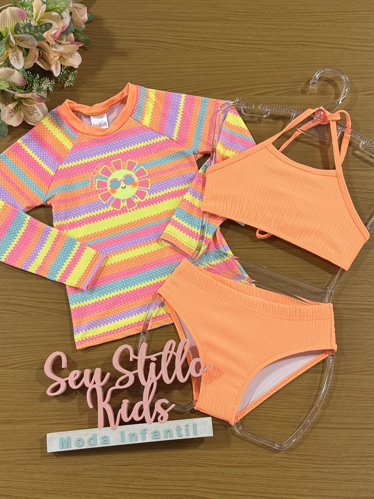 Biquini Infantil Kukie Verão com Blusa Manga Longa Sol – Seu Stillo ...